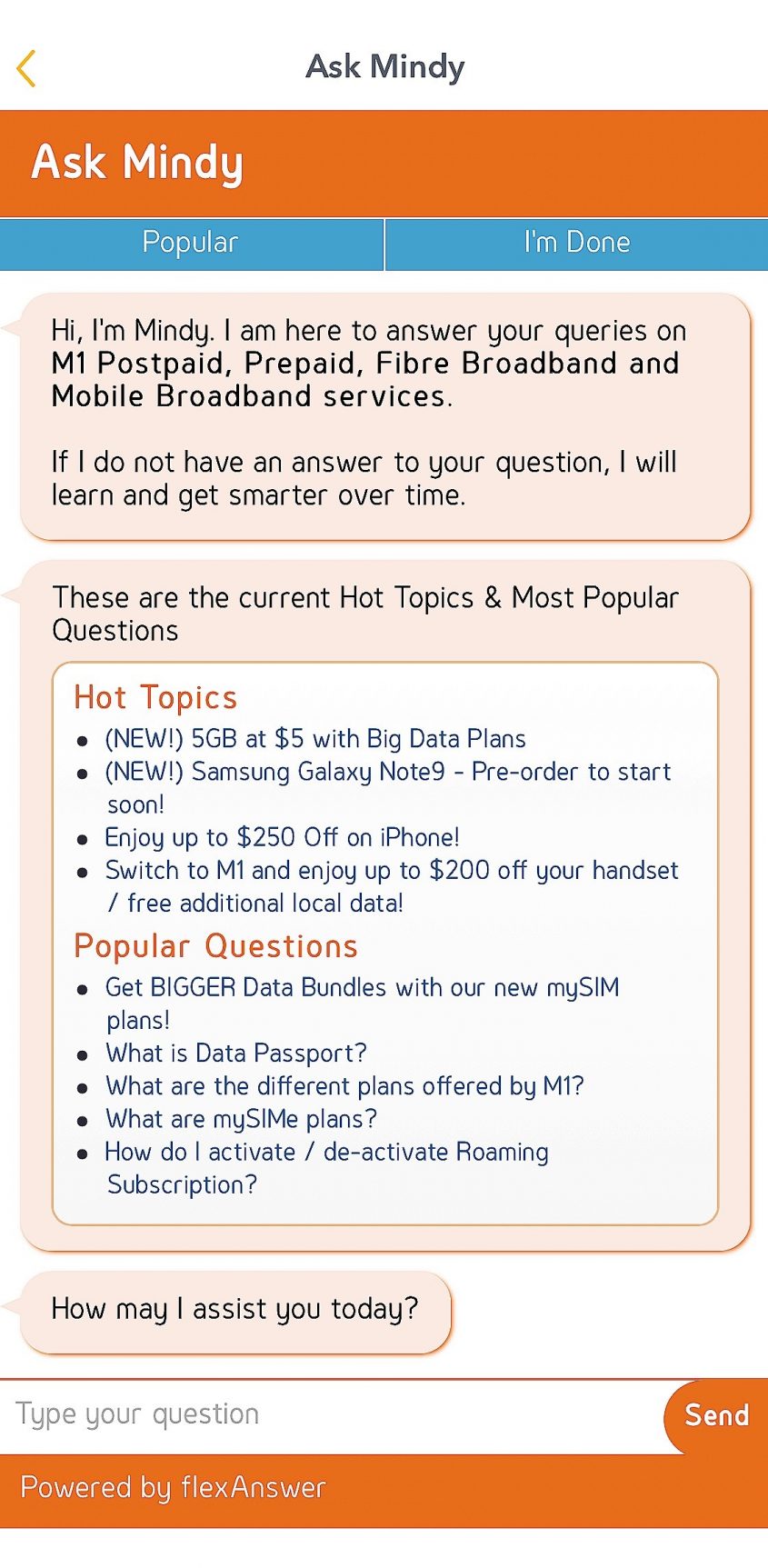 M1 upgrades its Mindy chatbot functions - Television Asia Plus